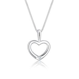 Elli DIAMONDS Damen Elli DIAMONDS Collierkettchen &raquo;Herz Filigran Diamant (0.015 ct.) 925 Silber&laquo;