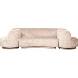Woood Loungesofa &raquo;Combi-Popular: Bank + Sessel&laquo; mit grobem Chenille gef&uuml;ttert, Breite 370 cm beige