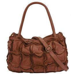 Samantha Look Damen Shopper echt Leder, Made in Italy braun