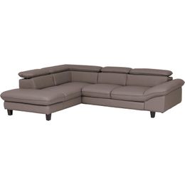 Home Affaire Ecksofa &raquo;Pilot L-Form&laquo; mit Kopfteilverstellung, wahlweise mit Bettfunktion & Bettkasten grau 100% Polyester; Feinstruktur 75000 