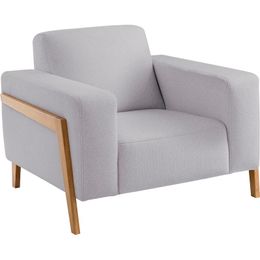 exxpo - sofa fashion Sessel &raquo;Starr, Loungesessel, Scandic Design mit Sichtholz am Armteil&laquo; im Scandinavian Design, mit Massive Holzf&uuml;&szlig;e, frei im Raum 