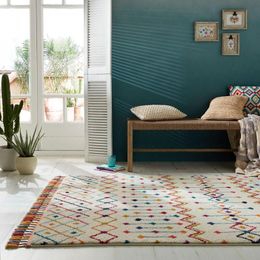 FLAIR RUGS Teppich &raquo;PRAIRIE&laquo; rechteckig 20 mm H&ouml;he mit Fransen und verspieltem Design bunt Kunstfaser