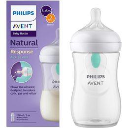 Philips Avent Babyflasche &raquo;Natural Response Babyflasche&laquo; mit dem AirFree Ventil, 260ml, ab dem 1. Monat transparent Kunststoff Entwickelt mit Anti-