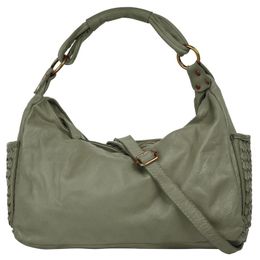 Samantha Look Damen Henkeltasche echt Leder, Made in Italy gr&uuml;n