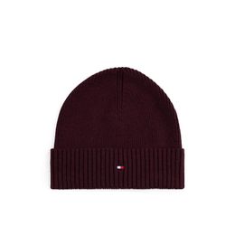 Tommy Hilfiger Herren Strickm&uuml;tze &raquo;TH FLAG PIMA COTTON BEANIE&laquo; Beanie mit Logostickerei, mit Kaschmiranteil Unisex