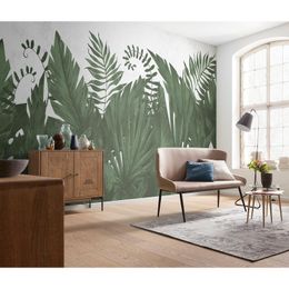 Komar Fototapete &raquo;Digitaldruck Vlies - Botanic Harmony - Gr&ouml;&szlig;e 500 x 250 cm&laquo; bedruckt glatt Wohnzimmer, Schlafzimmer gr&uuml;n Vlies