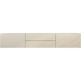 borchardt M&ouml;bel borchardt M&ouml;bel Lowboard &raquo;Sophia&laquo; Breite 200 cm mit 2 Klappen und 2 Schubk&auml;sten, stehend und h&auml;ngend beige Spanplatte