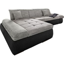 DOMO collection Ecksofa &raquo;PB Moric wahlweise mit Bettfunktion + Armteilverstellung, L-Form&laquo; im XXL-Format, B/T/H:300/172/80 cm, feine Steppung schwarz 