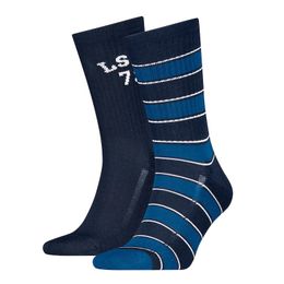 Levi's Levi's Herren Socken &raquo;LEVIS REG CUT RUGBY STRIPE 2P&laquo; 2 Stk. tlg. mit angenehm weichem Tragegef&uuml;hl blau 35-38