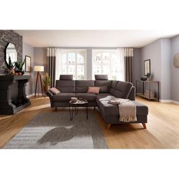 Home Affaire Ecksofa &raquo;Westerland L-Form&laquo; Federkern-Polsterung, wahlweise mit Bettfunktion, Bettkasten braun 98% Polyester 2% Polyamid