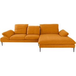 W.Schillig Ecksofa &raquo;enjoy&MORE, Designsofa, bequem, zeitlos und elegant, L-Form&laquo; Sitztiefenverstellung, F&uuml;&szlig;e schwarz pulverbeschichtet, Breite 340 cm 