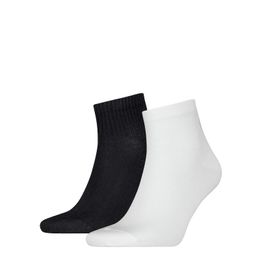Calvin Klein Jeans Damen Socken &raquo;CKJ MEN QUARTER 2P SHADOW RIB LOGO&laquo; 2 Paar tlg. mit elastischem Komfortbund schwarz-wei&szlig; Einheitsgr&ouml;&szlig;e
