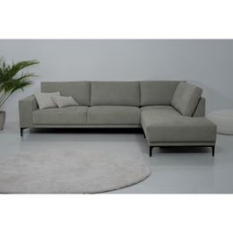 OTTO home Ecksofa &raquo;Xander, L-Form,&laquo; Breite 289 cm, Webstoff, Soft-Touch Chenille, schwarze Metallf&uuml;&szlig;e gr&uuml;n 90% PES, 10% NY