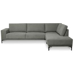 OTTO home Ecksofa &raquo;Xander, L-Form,&laquo; Breite 289 cm, Webstoff, Soft-Touch Chenille, schwarze Metallf&uuml;&szlig;e gr&uuml;n 90% PES, 10% NY