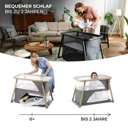Kinderkraft Baby-Reisebett &raquo;SOFI&laquo; mit Laufgitterfunktion grau Kunststoff, Polyester