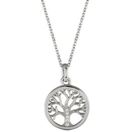 Unike Jewellery Damen UNIKE JEWELLERY Kette mit Anh&auml;nger &raquo;MEANINGFUL TREE OF LIFE LEBENSBAUM, UK.CL.1205.0034&laquo; mit Zirkonia (synth.) silber