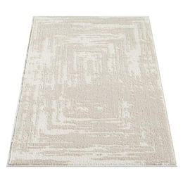 Carpet City Teppich &raquo;FLAIR171&laquo; rechteckig 11 mm H&ouml;he Kurzflor-Teppich, Skandi-Stil, Wohnzimmer beige Obermaterial: 50% Polyester, 50% Polypropylen