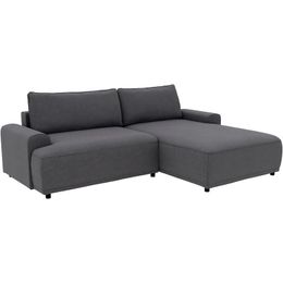 Trendmanufaktur Ecksofa &raquo;Fordon, Schlafsofa mit Bettkasten, Couch in L-Form, Breite 250 cm&laquo; in Struktur fein LEO, haustierfreundlich, anthrazit, 