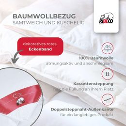Ribeco Daunenbettdecke &raquo;Johanna&laquo; extrawarm F&uuml;llung 80Daunen20Federn Bezug Baumwolle 1 Stk. tlg. Naturprodukt zum TOP-Preis! wei&szlig; Bezug: 100% Baumwolle
