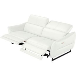 Egoitaliano 2,5-Sitzer &raquo;Dafne, elegantes Designsofa mit hohem Sitzkomfort&laquo; mit und ohne elektrischer Relaxfunktion, Kopfteile manuell verstellbar wei&szlig; Leder &raquo;BULL