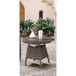 Destiny Gartentisch &raquo;MALAGA&laquo; &Oslash;: 60cm x H: 55cm, Aluminium, Polyrattan grau