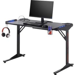 BEGA OFFICE Gamingtisch &raquo;BC3110&laquo; Schwarz inkl. RGB-LED Farbwechselbeleuchtung inkl. USB Station schwarz