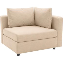 DOMO collection Sofa-Eckelement &raquo;Solskin, individuell erweiterbar/kombinierbar&laquo; mit losen Kissen. R&uuml;cken- und Seitenteile als Stecksystem. beige 100% 