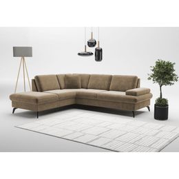 Sit & More sit&more Ecksofa &raquo;Morris Jubi L-Form, B: 238 cm&laquo; mit Armteilfunktion & 1 Zierkissen, optional Bettfunktion braun 100% Polyester