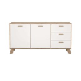 Andas Sideboard &raquo;Ikast, Stauraum, Schubladenschrank, Aufbewahrung&laquo; 2 T&uuml;ren und 3 Schubladen, Breite 147 cm, H&ouml;he 73 cm wei&szlig; Spanplatte