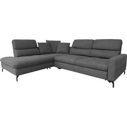 Alina Ecksofa &raquo;Louis&laquo; Breite 260 cm, R&uuml;ckenlehnenverstellung, wahlweise mit Bettfunktion grau Struktur fein TCM (100% Polyester)