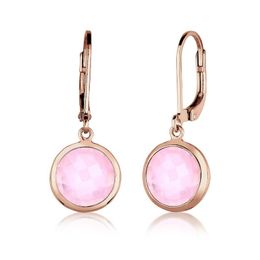 Elli Damen Paar Ohrh&auml;nger &raquo;Ohrh&auml;nger Quartz Ros&eacute; 925 Sterling Silber Rosegold&laquo; rosa