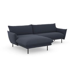 Home Affaire Ecksofa &raquo;Stine L-Form&laquo; Besonderes Design durch Kissenoptik und Keder, by Morten Georgsen blau Struktur (100% Polyester);Struktur weich (