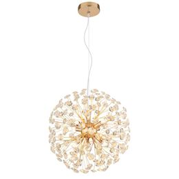 Globo LIGHTING H&auml;ngeleuchte &raquo;KATRINA&laquo; G9 1 Stk. Warmwei&szlig; Luster H&auml;ngelampe Esszimmer Esstisch-Lampe elegant goldfarben
