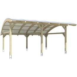 Skan Holz Doppelcarport &raquo;Schwaben&laquo; Leimholz 285 cm Schiefergrau 648x630cm grau