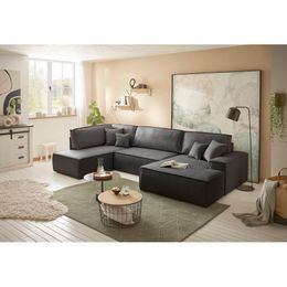 OTTO home Wohnlandschaft &raquo;FINNLEY U-Form XXL 329 cm - OTTO. Verl&auml;ssliche Qualit&auml;t.&laquo; Schlafsofa, Bettkasten, in Boucl&eacute;, Struktur fein und Mega Cord 