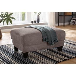 Home Affaire Hocker &raquo;Trondheim&laquo; mit Stauraum, Federkern grau Struktur fein (100% Polyester);Flachgewebe (100% Polyester);Luxus-Microfaser (90% 