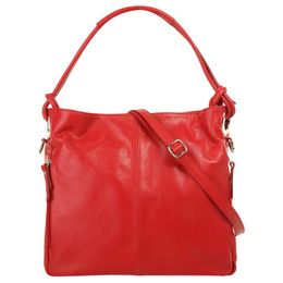 Samantha Look Damen Shopper echt Leder, Made in Italy rot