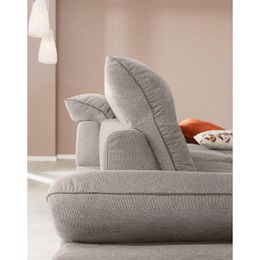 W.Schillig Ecksofa &raquo;enjoy&MORE, Designsofa, elegant und bequem, L-Form&laquo; Sitztiefenverstellung, F&uuml;&szlig;e schwarz pulverbeschichtet, Breite 294 cm grau 
