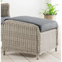 Destiny Gartenlounge-Set &raquo;LUNA CASA&laquo; 4 Stk. tlg. Polyrattan, Sessel mit Fu&szlig;hocker, inkl. Auflagen wei&szlig; Polyrattan
