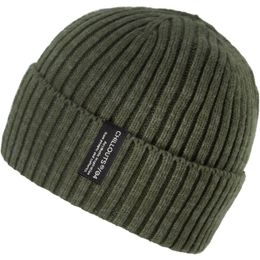 Chillouts Herren Chillouts Beanie &raquo;Juri Hat&laquo; Mit breitem Umschlag gr&uuml;n