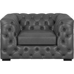 Home Affaire Chesterfield-Sessel &raquo;Kalina Sessel&laquo; mit klassischer Chesterfield-Knopfheftung, sehr hochwertige Qualit&auml;t grau