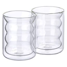 Mulex Latte-Macchiato-Glas &raquo; Gl&auml;ser Set San Diego&laquo; doppelwandig, ideal f. Kaffee, Cappuccino, Latte Macchiatto, 2tlg transparent Borosilikatglas