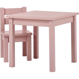 Hoppekids Kindersitzgruppe &raquo;MADS Kindersitzgruppe&laquo; Set, 1 Tisch, 1 Stuhl, 2 Stk. tlg. in vielen Farben, mit einem Stuhl rosa FSC -zertifizierter Holzwerkstoff, 