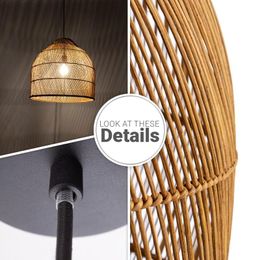 Paco Home Pendelleuchte &raquo;LINNU&laquo; E27 Korblampe Rattan Pendelleuchte Wohnzimmer Boho Deckenlampe Natur braun