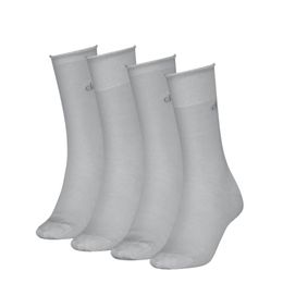Calvin Klein Damen Socken &raquo;CK WOMEN SOCK 4P HOLIDAY PACK LUREX&laquo; 4er Pack, 4 Stk. tlg. Glitzerf&auml;den, Logostickerei, kleiner Rollrand grau - (37/41)