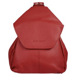Bruno Banani Damen Cityrucksack echt Leder rot B/H/T: 20cm x 27cm x 12cm, onesize