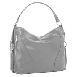 Samantha Look Damen Henkeltasche echt Leder, Made in Italy grau