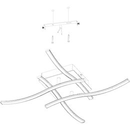 Eglo Deckenleuchte &raquo;VALMORA Deckenlampe, Alu und Kunststoff, IP20, Wohnzimmerlampe, Lampe&laquo; LED-Board Warmwei&szlig; Wand-/Deckenleuchte, L56 x B56 x H10,5 
