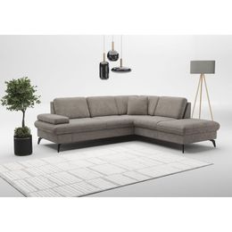 Sit & More sit&more Ecksofa &raquo;Morris Jubi L-Form, B: 238 cm&laquo; mit Armteilfunktion & 1 Zierkissen, optional Bettfunktion grau 100% Polyester