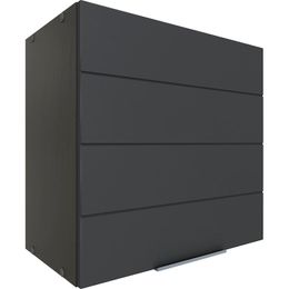 KOCHSTATION H&auml;ngeschrank &raquo;KS-Luhe&laquo; 60 cm breit, hochwertige MDF-Fronten mit waagerechter Lisene grau MDF